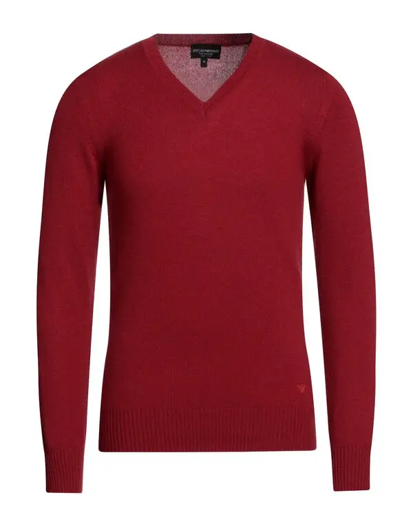 Emporio Armani Cashmere V-neck Sweater - Red