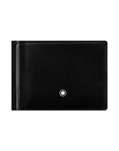 Montblanc Meisterstück Wallet 6cc Money Clip Wallet Cowhide - Black
