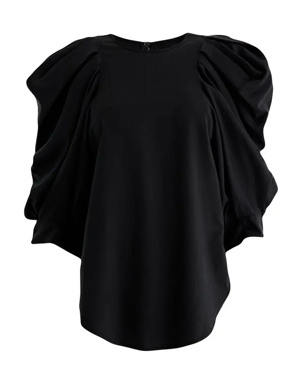Isabel Marant Woven Top With Puffed Sleeves - Black
