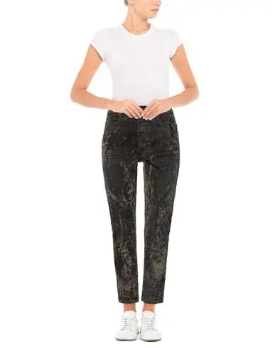 High Tapered Embellished Velvet Pants - Green