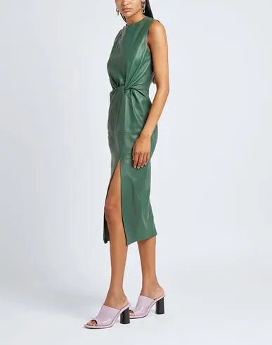 8 BY YOOX Leather Drape & Knot Midi Dress