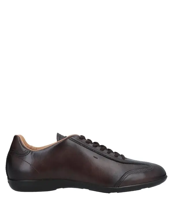 Santoni Soft Leather Sneakers - Dark Brown