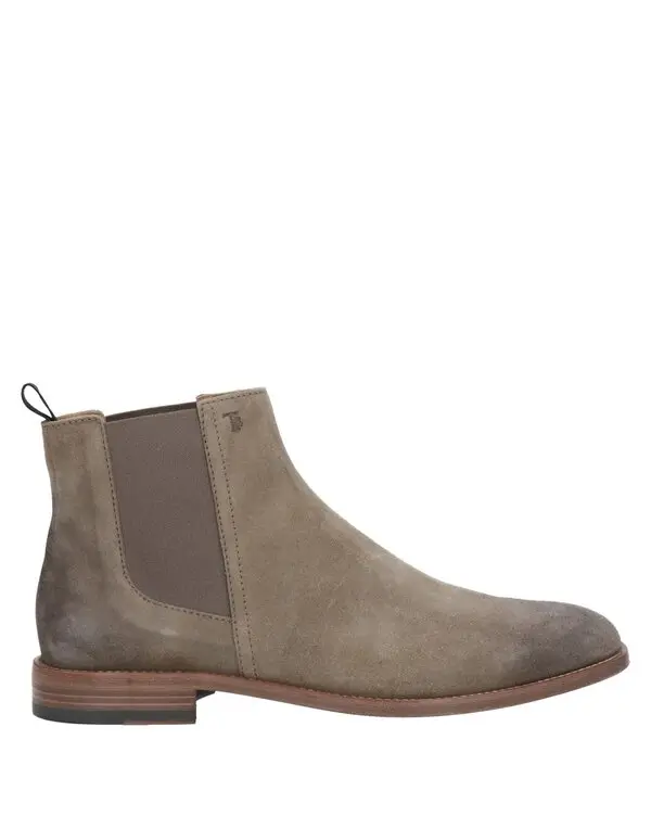 TOD'S Leather Ankle Boots - Khaki