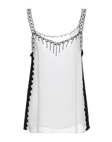 Pinko Viscose-blend Camisole With Lace Details - White