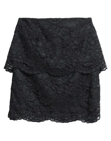 Elisabetta Franchi Mini Skirt With Lace And Bow - Black