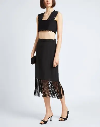 Burberry Midi Flared Skirt With Fringe