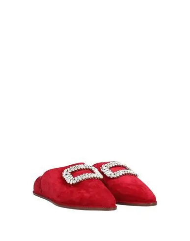 ROGER VIVIER Leather Mules With Crystal Embellishments