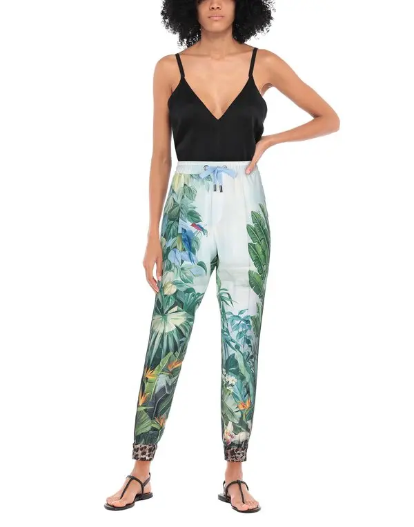Dolce & Gabbana Floral Silk Tapered Pants - White