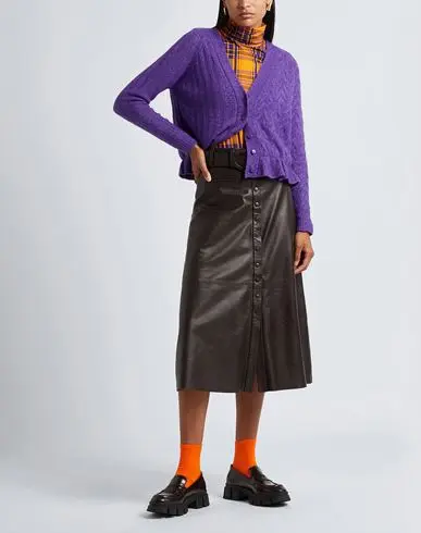 8 BY YOOX Long Sleeve Cardigan With Ruffle Hem