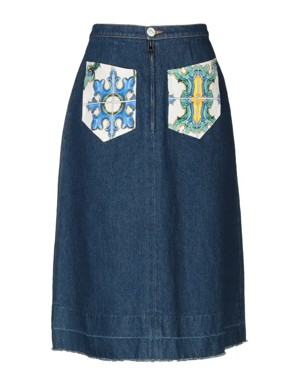 Dolce & Gabbana Denim Skirt Size Cotton, Silk, Elastane, Nylon, Glass