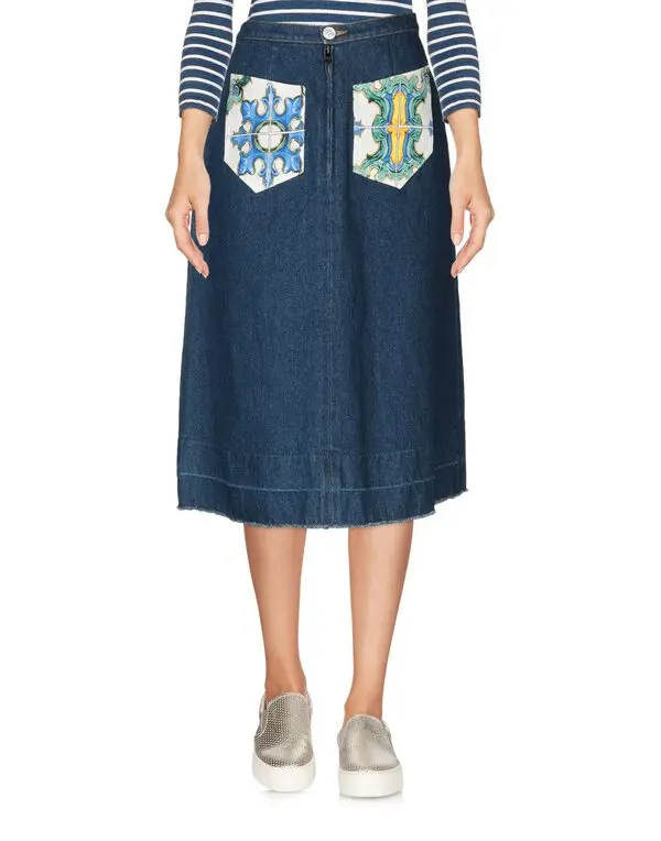 Dolce & Gabbana Denim Skirt Size Cotton, Silk, Elastane, Nylon, Glass