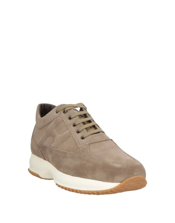 Hogan Khaki Leather Sneakers - Beige