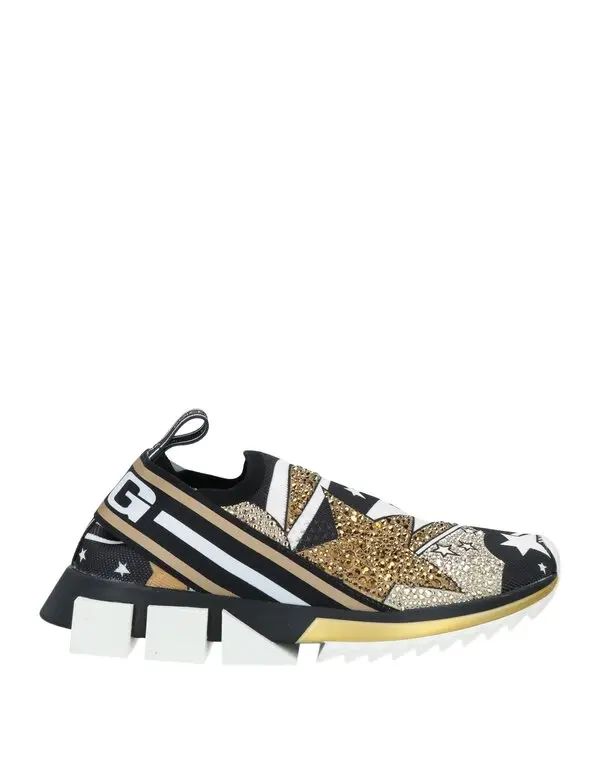 Dolce & Gabbana Multicolor Crystal Embellished Low-top Sneakers - Black