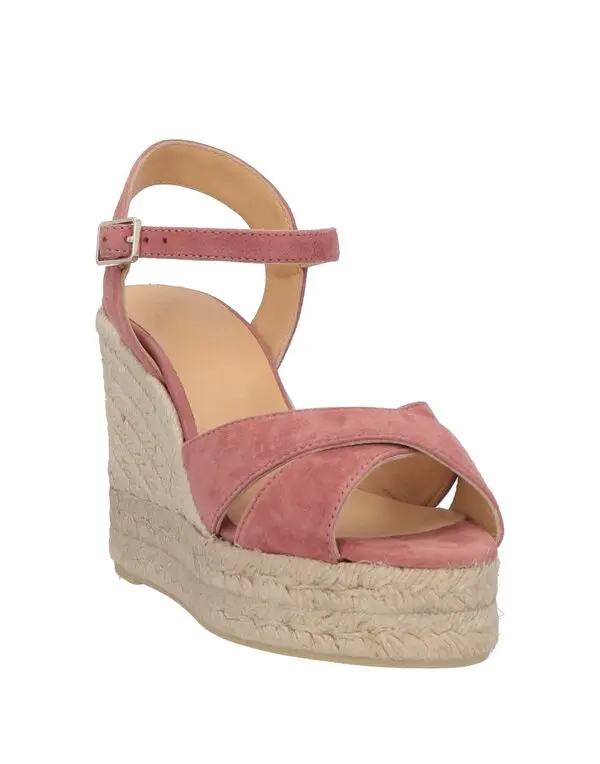CastaÑer Wedge Espadrille Sandals In Suede - Pink