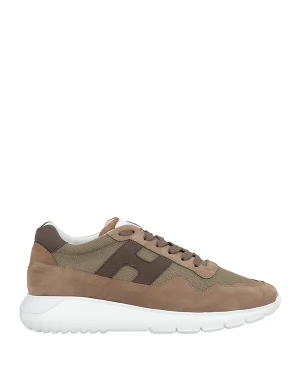 Hogan Low-top Sneakers With Brand Logo - Beige