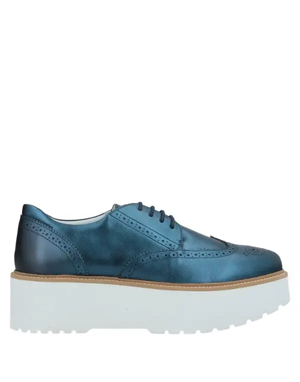 Hogan Lace-up Shoes In Leather - Blue