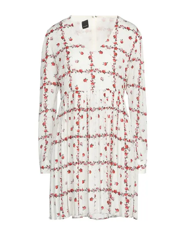 Pinko Mini Floral Print Crepe Dress - White