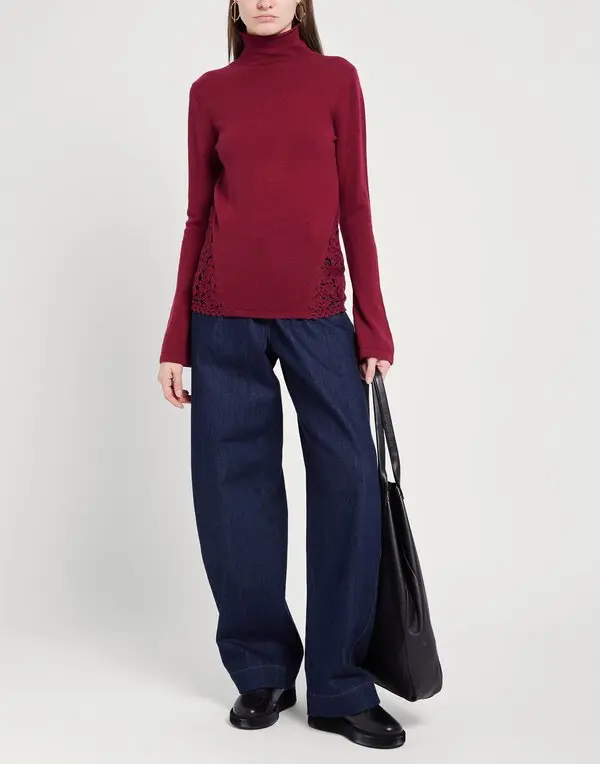 Etro Turtleneck In Wool, Viscose, And Cashmere - Red