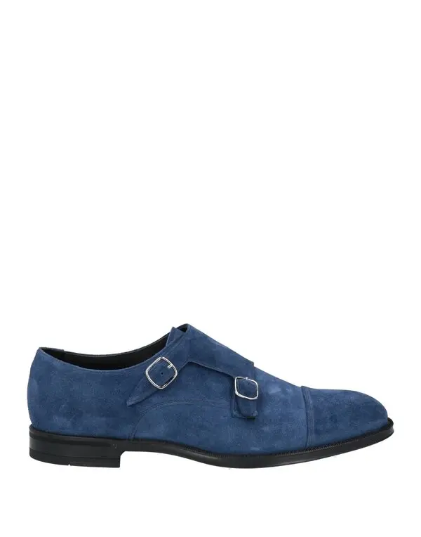 DOUCAL'S Loafers In Leather With Monk Strap - Blue