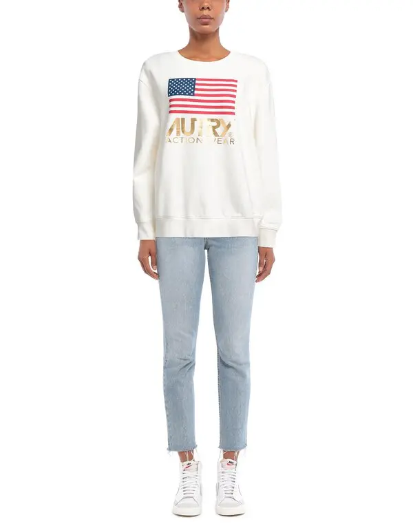 AUTRY Cotton Fleece Sweatshirt - White