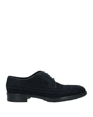 DOUCAL'S Lace-up Shoes In Leather - Dark Blue