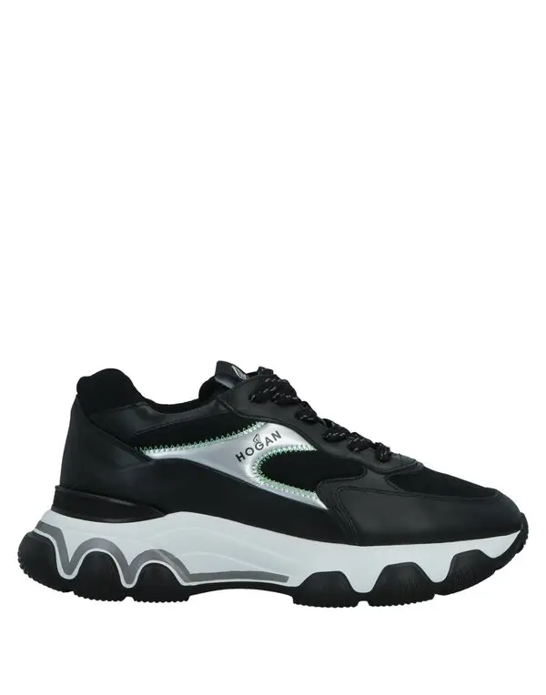 Hogan Sneakers In Leather And Textile Fibers - Black