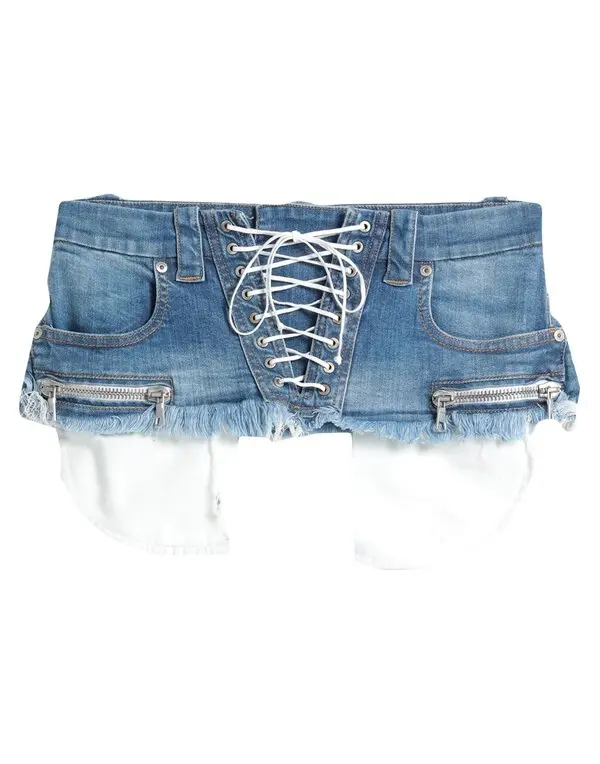 BEN TAVERNITI™ UNRAVEL PROJECT Denim Lace-up Corset Belt