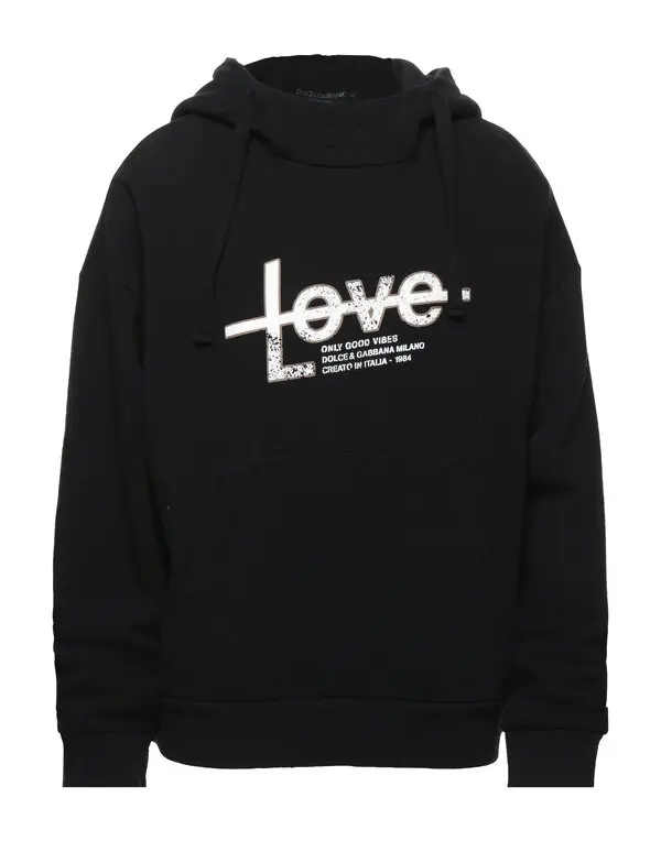 Dolce & Gabbana Fleece Logo Hoodie - Black
