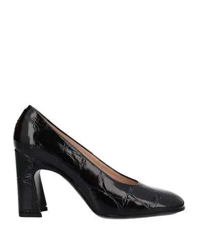 TOD'S Calfskin Pumps With Crocodile Print - Black