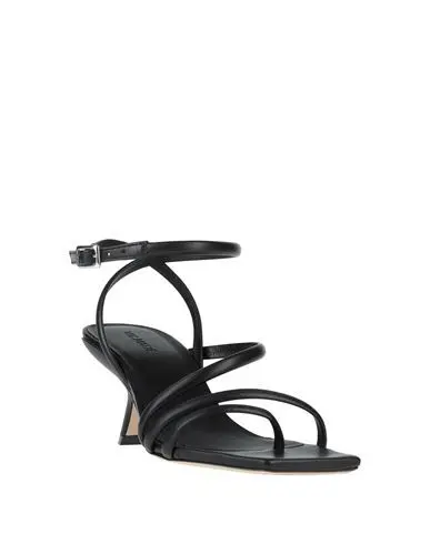 VIC MATIE Leather Thong Sandals - Black