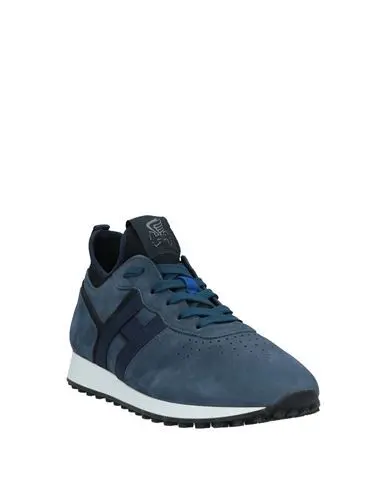 Hogan Soft Leather And Textile Sneakers - Blue