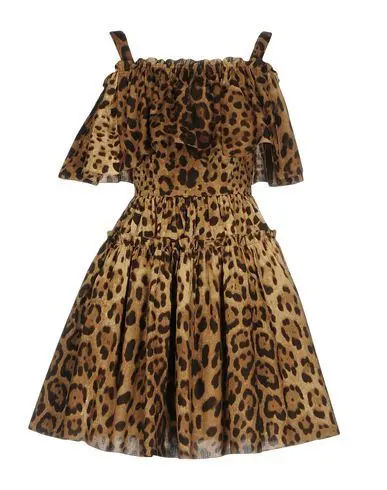 Dolce & Gabbana Mini Animal Print Cotton Dress