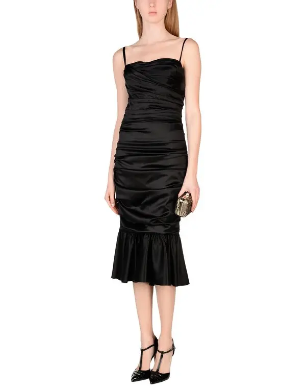 Dolce & Gabbana Maxi Dress Size Silk, Elastane - Black