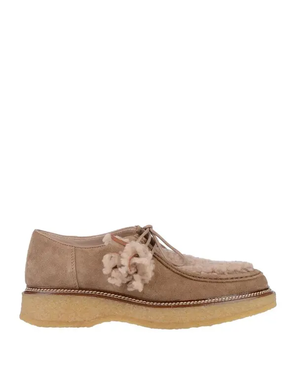 TOD'S Lace-up Shoes With Shearling Details - Beige