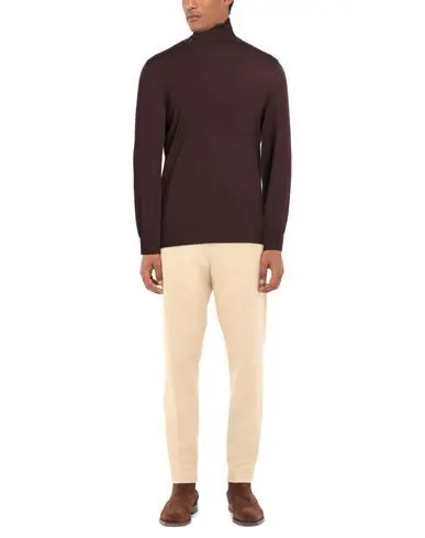 DRUMOHR Turtleneck Super 140s Wool Sweater - Brown