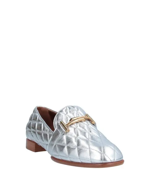 TOD'S Soft Leather Loafers - Silver