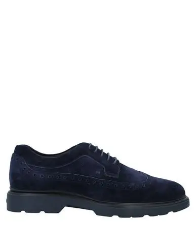 Hogan Lace-up Shoes In Leather - Dark Blue