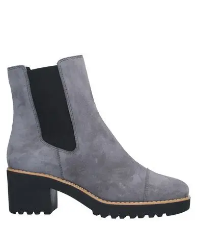 Hogan Ankle Boots In Leather And Textile Fibers - Grey