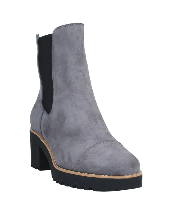 Hogan Ankle Boots In Leather And Textile Fibers - Grey