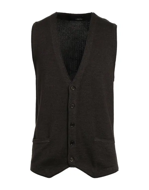 LARDINI Wool Cardigan - Dark Brown
