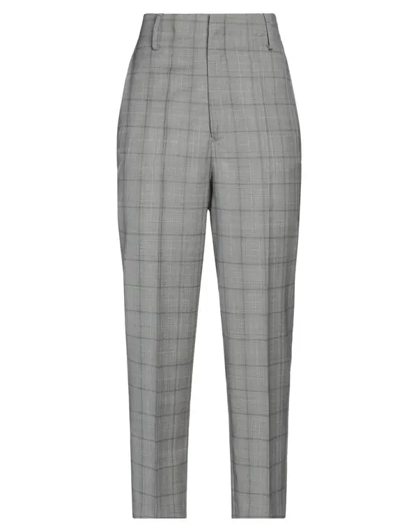 Erika Cavallini Glen Plaid Virgin Wool Pants - Grey