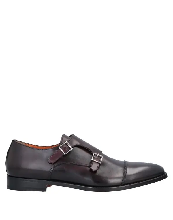 Santoni Dark Soft Leather Loafers - Brown