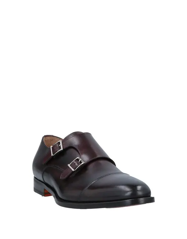 Santoni Dark Soft Leather Loafers - Brown