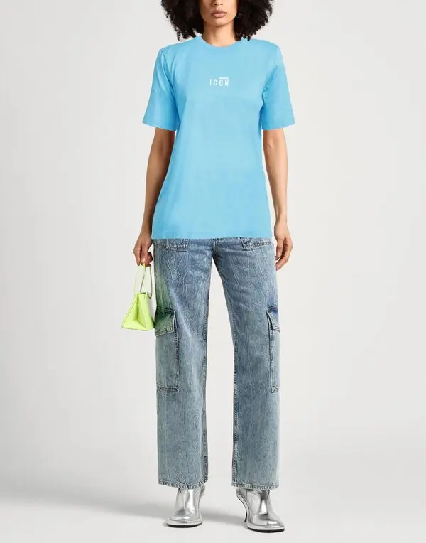 Dsquared2 Cotton T-shirt With Logo Print - Blue