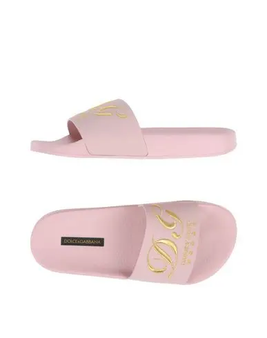 Dolce & Gabbana Sandals In Calfskin And Rubber - Light Pink