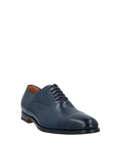 Santoni Leather Lace-up Oxford Shoes - Blue