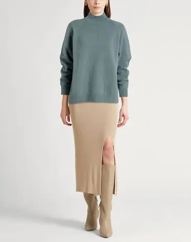 Peserico Turtleneck Virgin Wool Blend Top - Blue