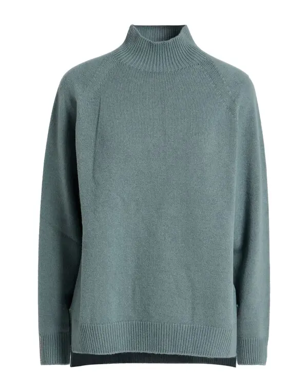 Peserico Turtleneck Virgin Wool Blend Top - Blue