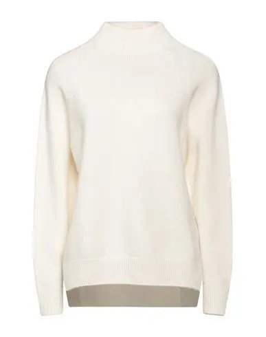 Peserico Turtleneck Virgin Wool Blend Knit Top - White