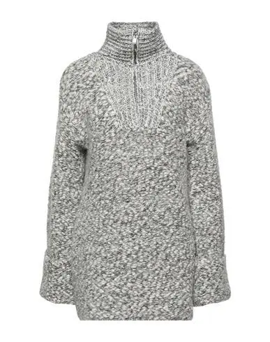 GANNI Turtleneck Two-tone Knit Top
